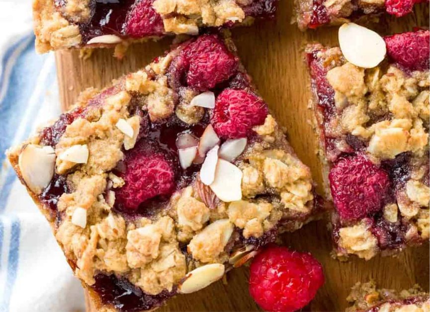 Homemade Raspberry Breakfast Bars